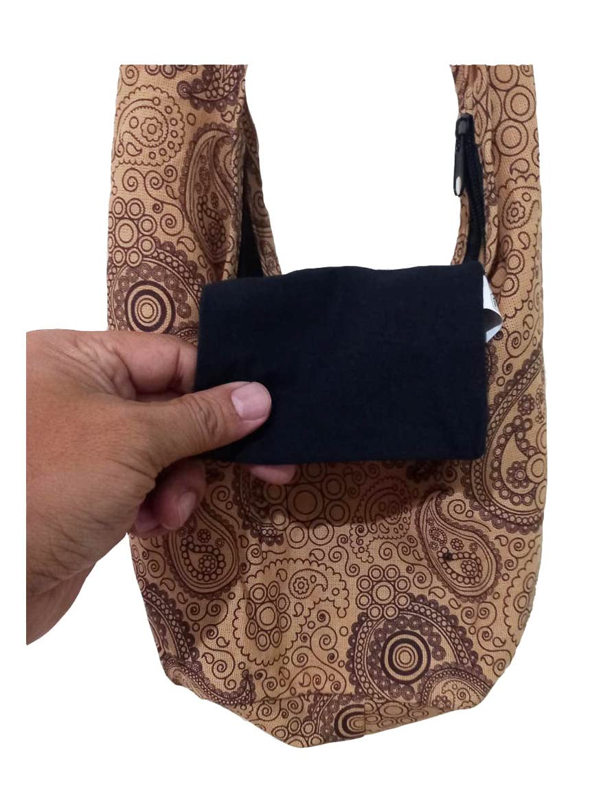 Lovely Creations's Hippie Boho New Elephant Crossbody Bohemian Gypsy Sling Shoulder Bag"Small" Size (D Brown)