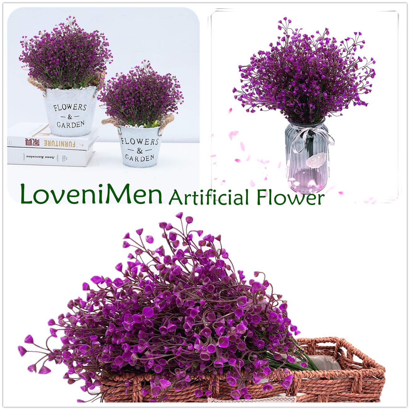 LOVENIMEN Artificial Chrysanthemum Flowers, Real Touch Silk Daisy Plastic Plants Home Decorations for Bridal Wedding Bouquet Bunches Hotel Party Garden Floral Décor Purple 4pack