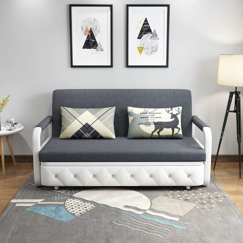 dqmlsruku 50.3" W 72" L Full Size Futon Sofa Bed,Pull Out Sofa Bed futon,Convertible Floor Couch for Living Room, Bedroom, Entertainment Room
