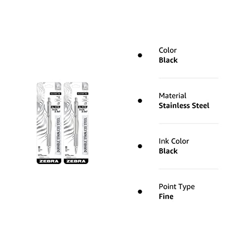 Zebra Pen F-701 Fine Point Ballpoint Retractable Pen, Black (Pack of 2)