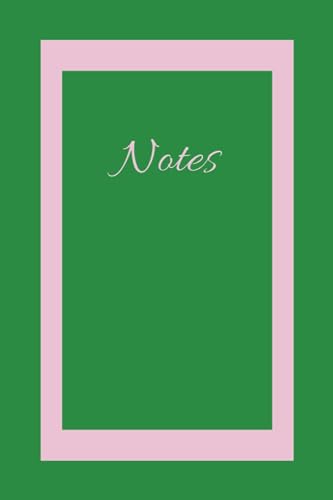 Green Notebook with Light Pink Trim