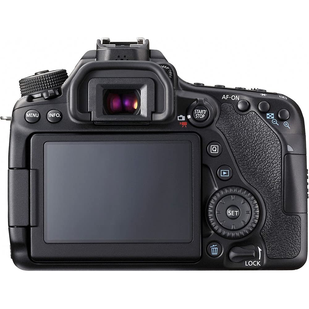 Canon EOS 80D DSLR Camera (Body Only) (1263C004) + 4K Monitor + Pro Headphones + Pro Mic + 2 x 64GB Memory Card + Case + Corel Photo Software + Pro Tripod + 3 x LPE6 Battery + More (Renewed)