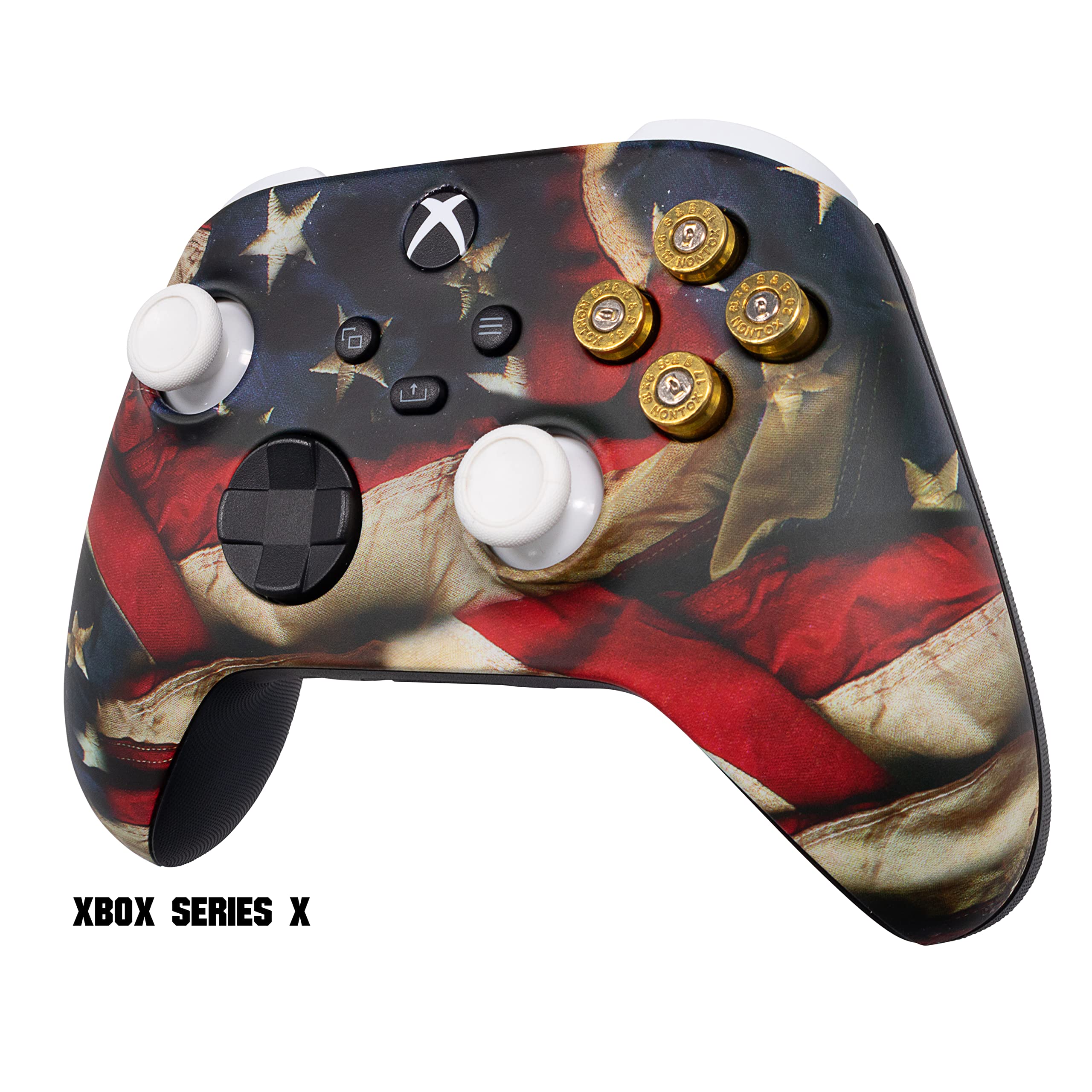 Controller Bullet Buttons for Xbox One Series X S - Made Using Real 9MM Spent Bullet Casings - Brass Casing Nickel Primer