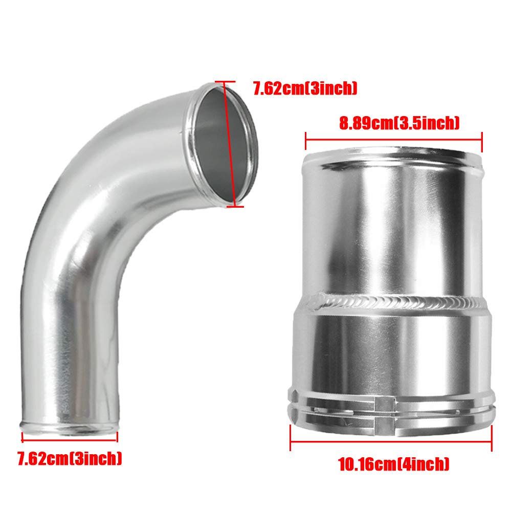 Cold Side Intercooler Pipe Upgrade Kit for 2011-2016 Ford 6.7L Powerstroke Diesel 6.7 (Silver)