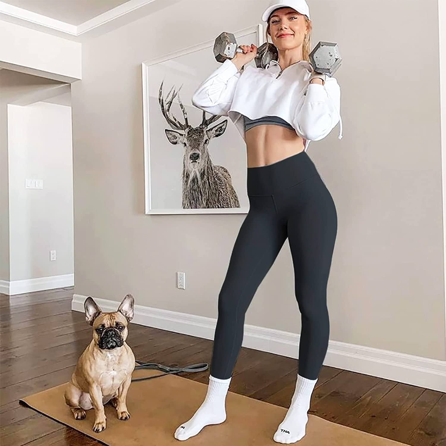 CTHH Leggings for Women Tummy Control-High Waisted Non See Through Black Soft Workout Yoga Pants