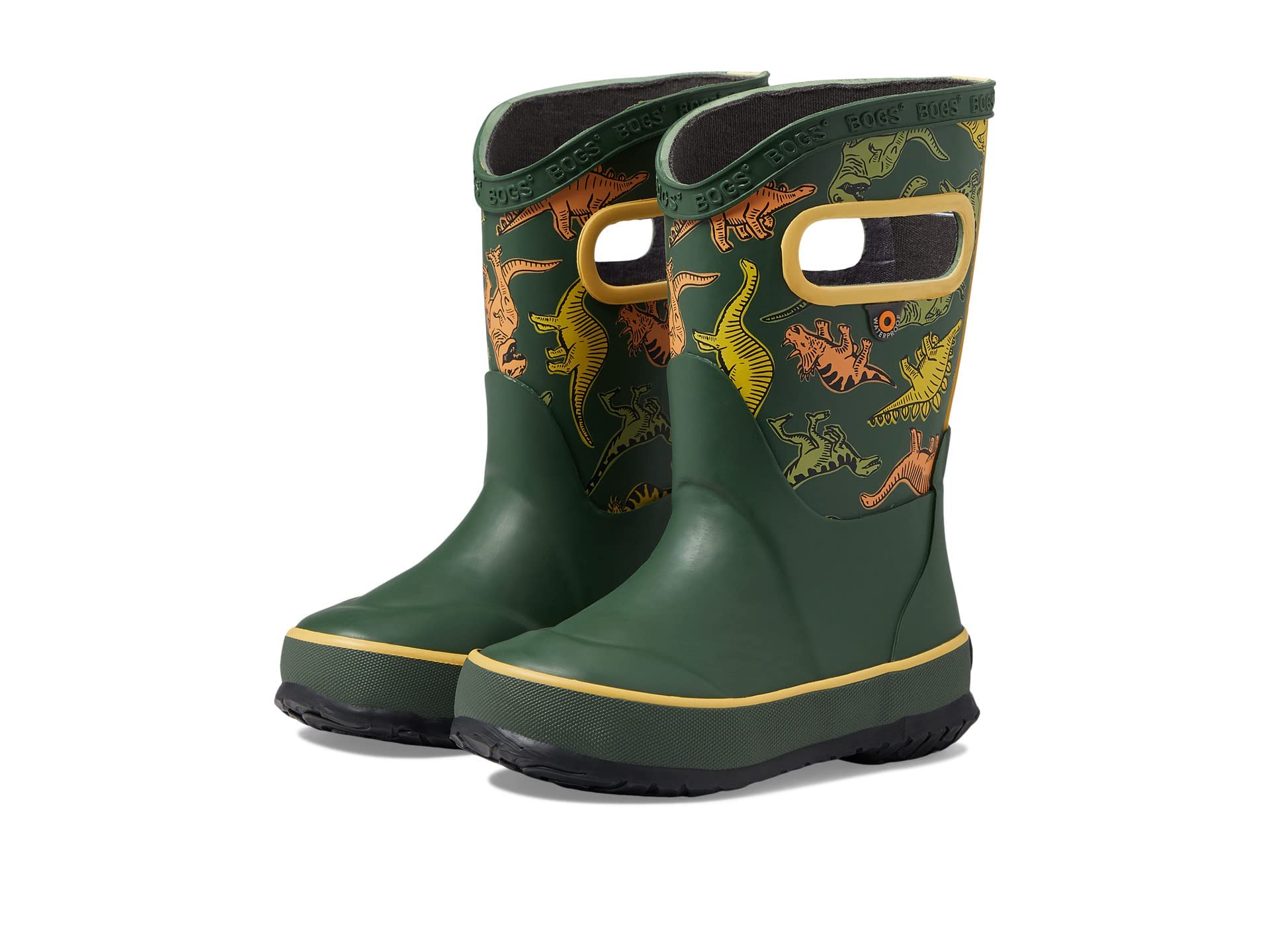 BOGS Rain Boot Super Dino (Toddler/Little Kid/Big Kid) Dark Green 2 Little Kid M