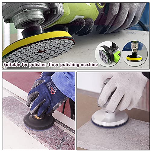 FACHLICH Dry Diamond Polishing Pads 10pcs/kit 4" Mixed Grits for Granite Marble Quartz Stone Countertop Sanding Grinder or Polisher Pads