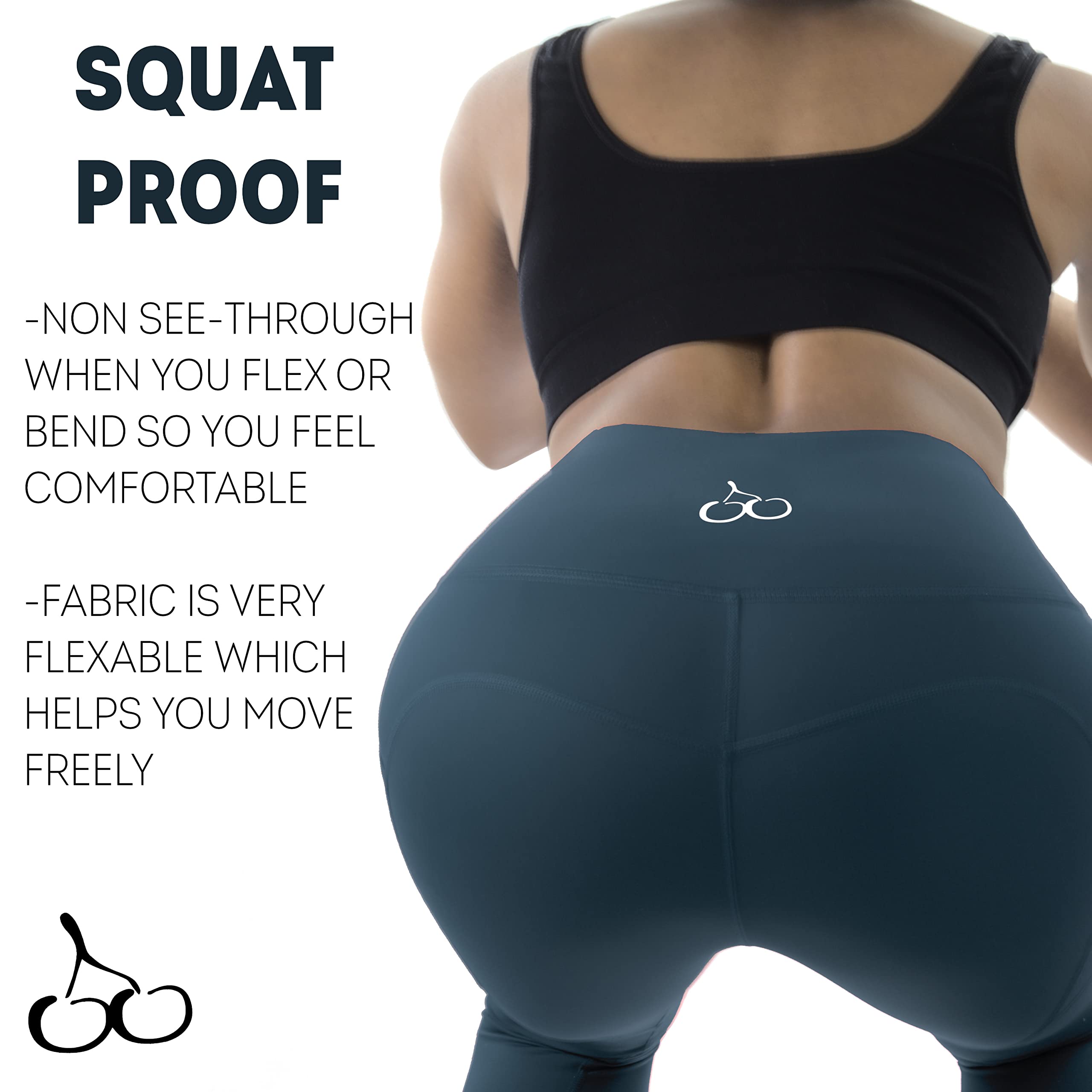 CHERRY FITS Thick Hight Waisted Leggings with Pockets for Womens-Muscle and Joints Supportive Workout and Yoga Pants with Pockets for Women Navy Blue