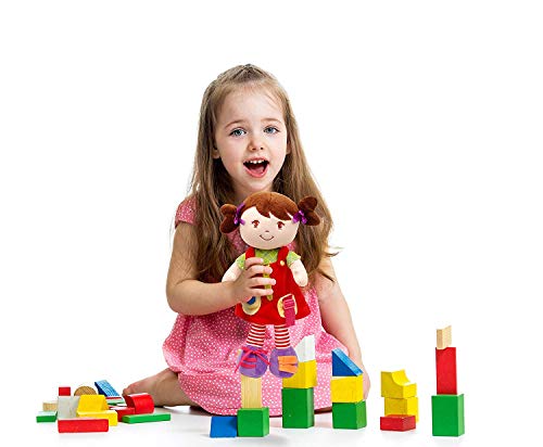 Linzy Plush 16" Educational Plush Doll, Adorable Plush Doll Comes with clad,a Removable Outfit Packed with Closures-Perfect for Testing a Little One's Growing Problem Solving and Motor Skills