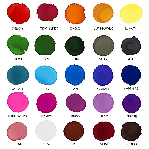 Pixiss Alcohol Ink Set - 25 Large Highly Saturated Colors - (15ml/.5oz), Pixiss 4oz Alcohol Blending Solution