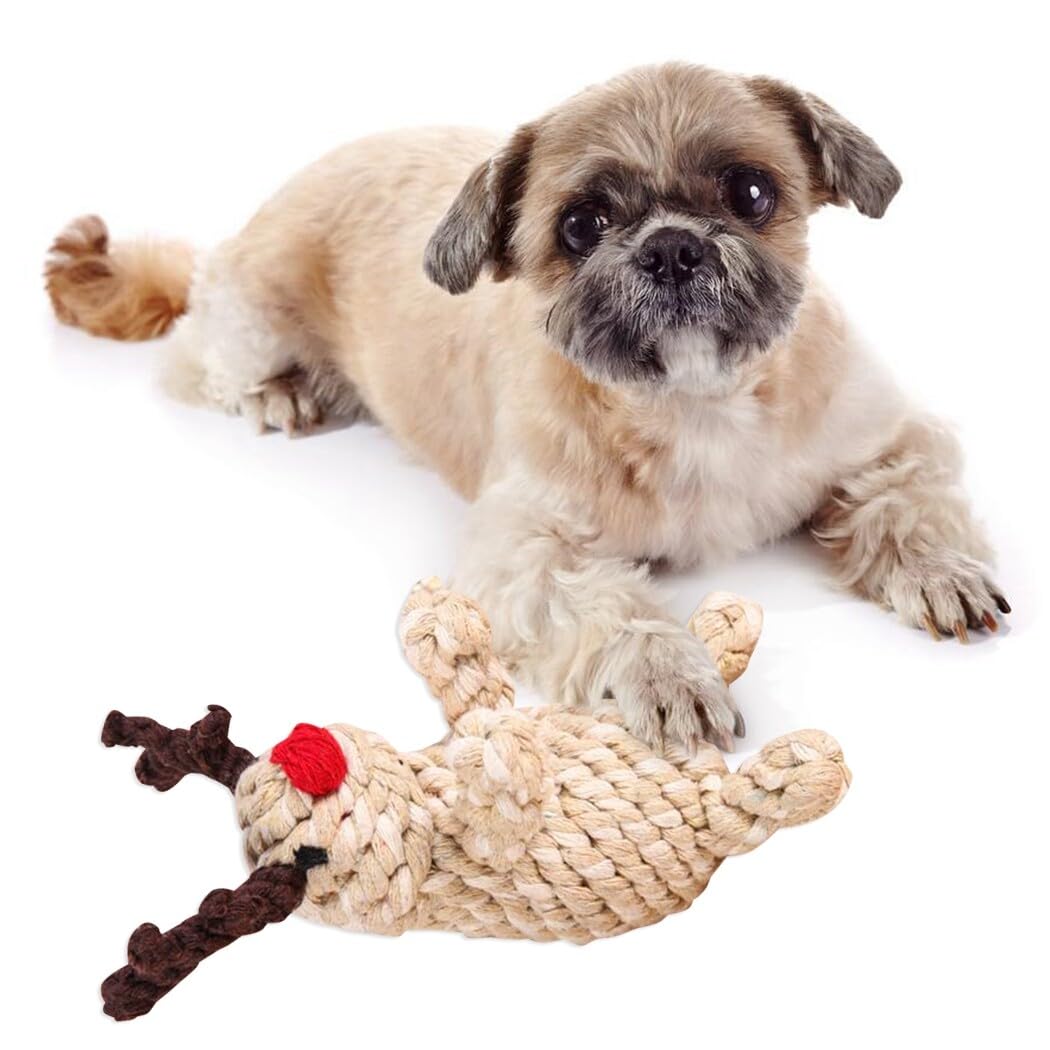Interactive Reindeer Rope Chew Toy – Durable Puppy Dental Care Training Toy, Cute & Portable for Stress Reduction