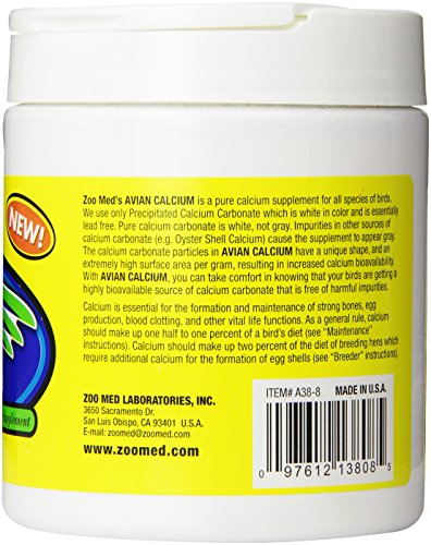 Zoo Med Avian Calcium Bird Food, Black, 8 Ounce (Pack of 1)