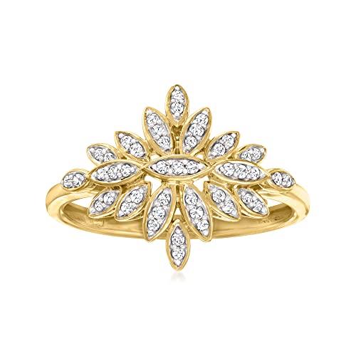 Canaria 0.15 ct. t.w. Diamond Vintage-Style Ring in 10kt Yellow Gold. Size 7