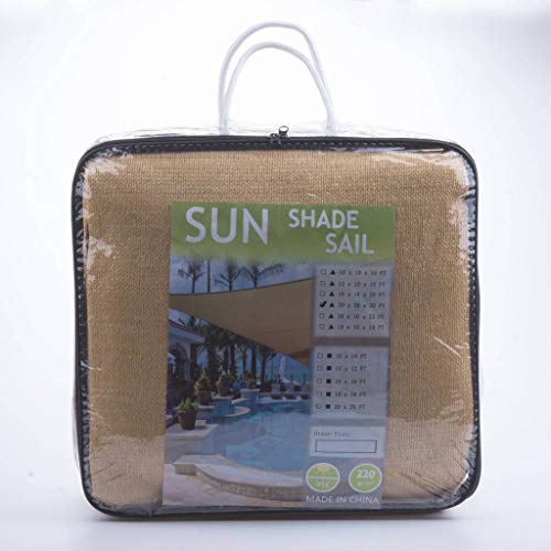 E.share Square 20ft X 20ft Sun Shade Sail Uv Top Canopy Patio Lawn Square Desert Sand UV Block for Outdoor Facility and Activities for Patio Backyard