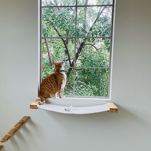 FUKUMARU Cat Wall Furniture, 34 x 13 inch Cat Hammock for DIY Cat Wall Shelves and Cat Window Perch, for Most Kitten, Medium and Large Cats