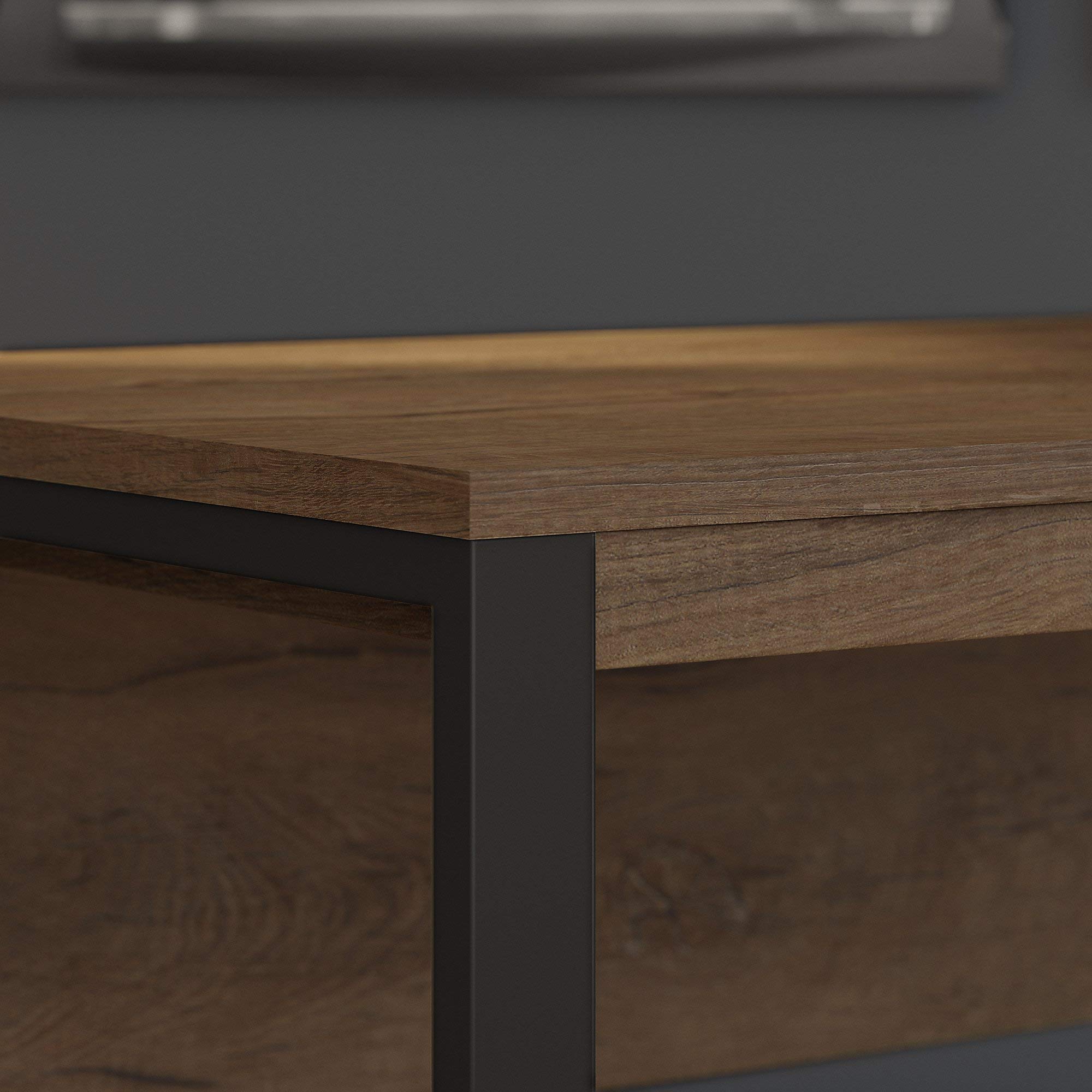 Bush Furniture Latitude Desk and Cabinet, 60W, Rustic Brown
