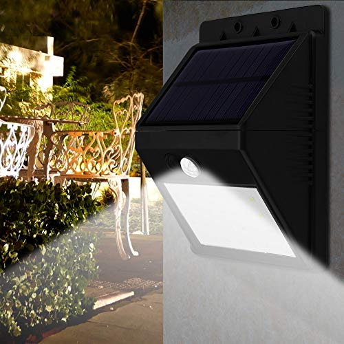 Solar Powered Light, ABS Plastic Solar Sensor Light 28 LED Wall Light Garden Light Turns on Automatically for Home Garden