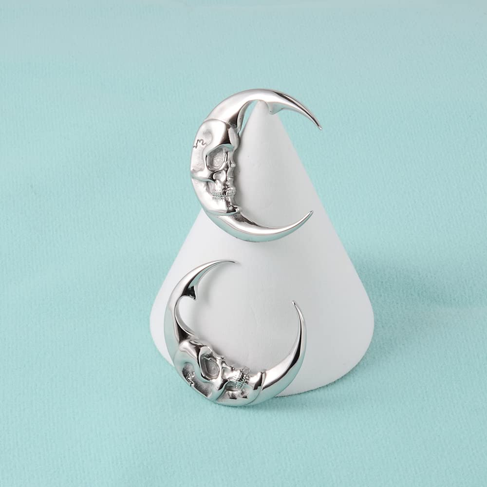 CHUANCI PAIR 316L Surgical Steel Heavy Ear Weights Scorpion Large Gauge Hoop Earring Moon Piercing Ear Taper Piercing Body Jewelry (One Pair Style S)