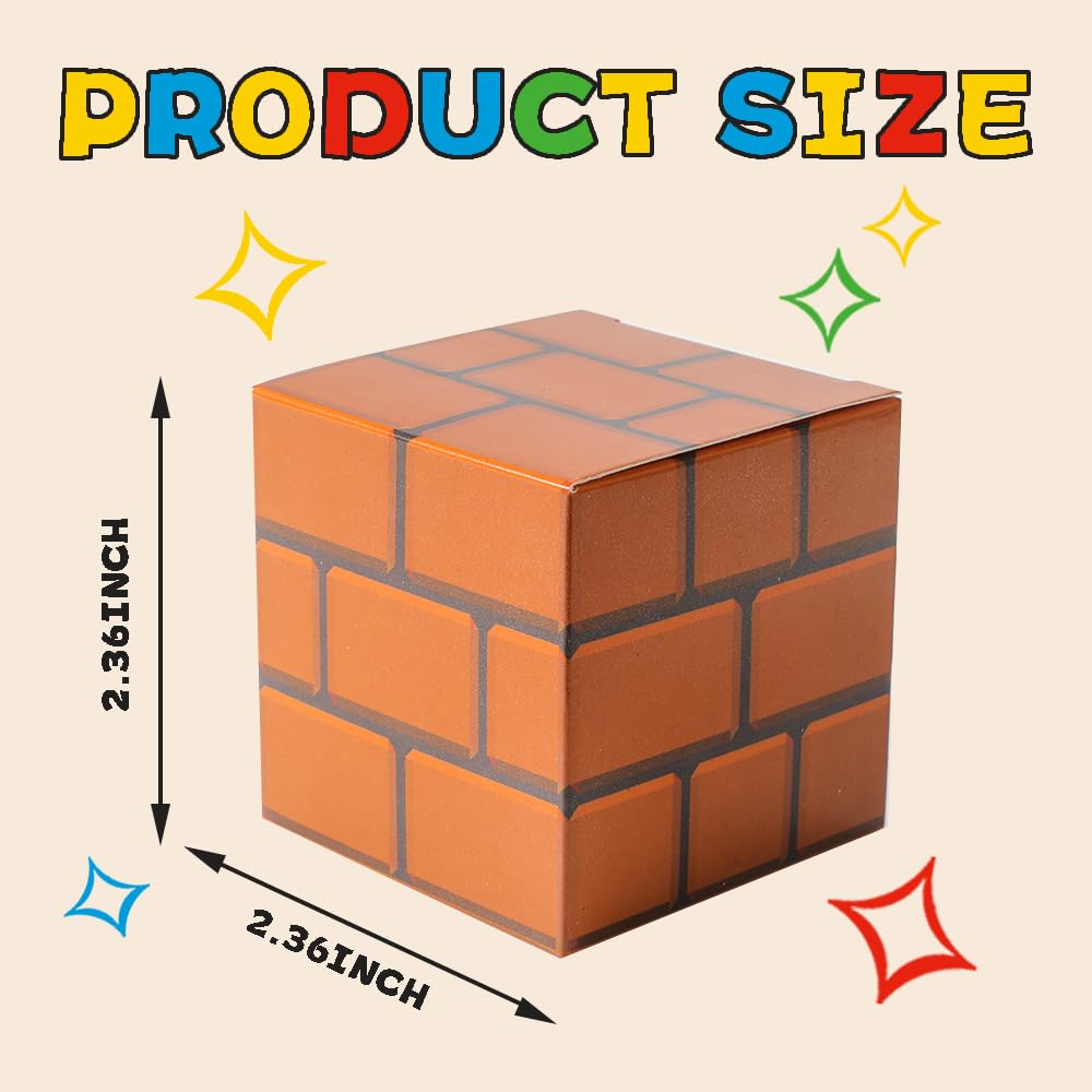 SUYEPER Super Theme Treat Boxes For Birthday Party Favors Decorations Supplies Brick and Question Boxes Party Gifts (24PCS)