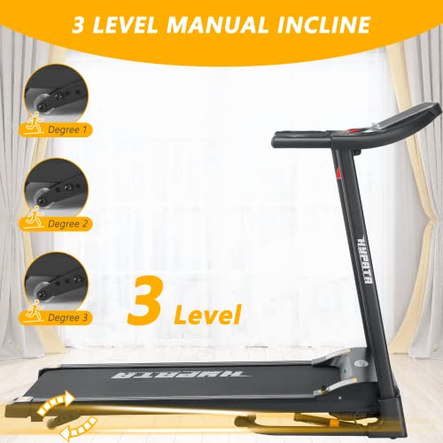 HYPATA Treadmill 300 lb Capacity,Max 2.5 HP Folding Treadmills for Running and Walking Jogging Exercise with 12 Preset Programs, Easy Assembly for Home Use