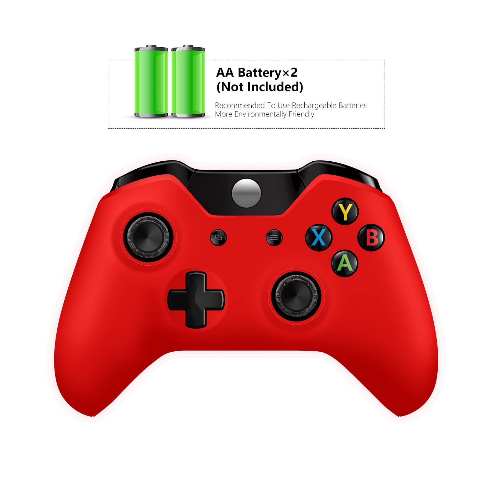 Custom Wireless 2nd PC Game Controller with 3.5mm Audia Jack Compatible with Xbox one/ One S/X, Xbox Series X/S and Windows (Red)