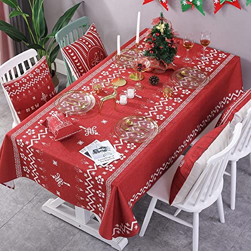 Christmas Red Series Decoration Tablecloth Tea Table TV Table Cover Waterproof Rectangular Tablecloths Party Decoration A4 140x210cm