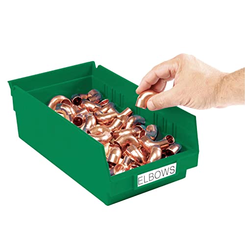 Global Industrial 13 Shelf Steel Shelving with (60) 4" H Plastic Shelf Bins, Green, 36x12x72