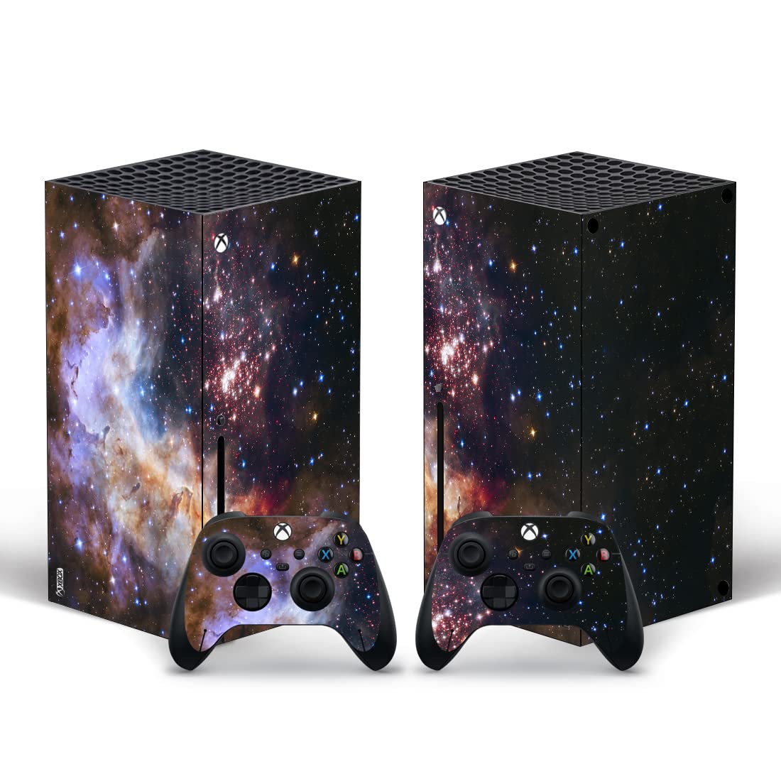 CENSTEEL Xbox Series X Skins Wrap Sticker with Two Free Wireless Controller Decals, Whole Body Protective Vinyl Skin Decal Cover for Microsoft Xbox Series X Console - Colorful Universe