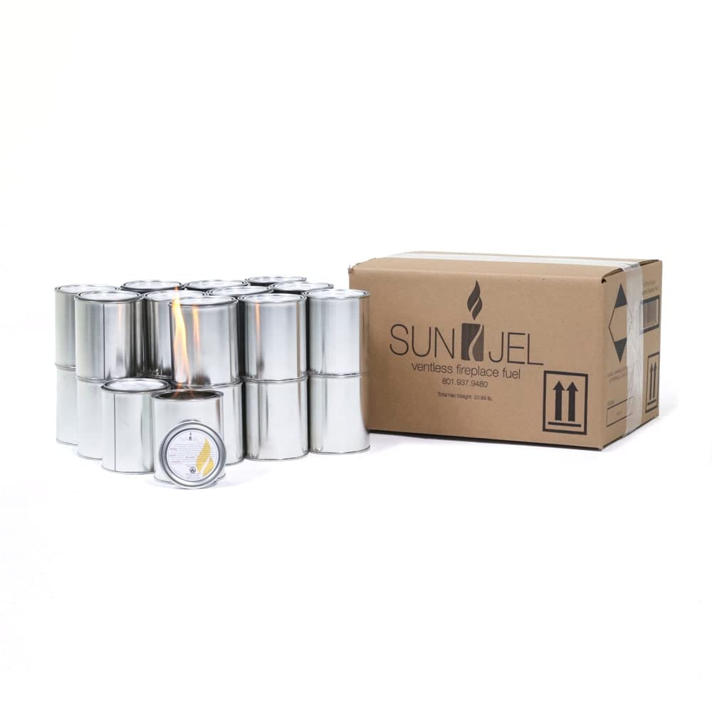 SunJel Fume-free Firespace Gel Fuel Canister, Citronella Gel, 24-Pack