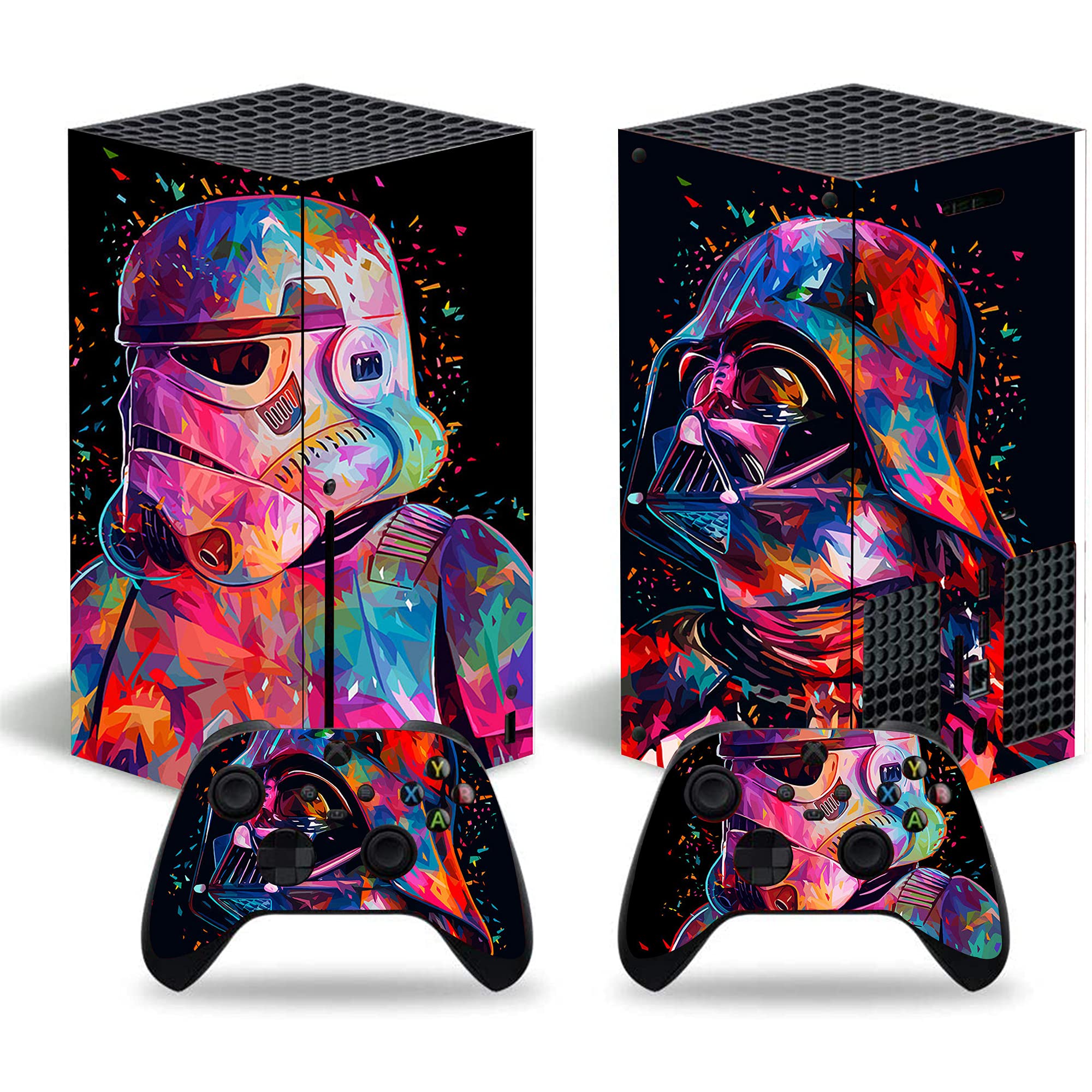 Cool X-Box Series X Skin Set,Fashion Protector Wrap Cover Protective Faceplate Full Set Compatible with X-Box Series X Console and Controller Skins