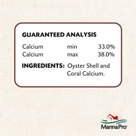 Manna Pro Crushed Oyster Shell | Egg Laying Chickens | 5 LB (4-Pack)