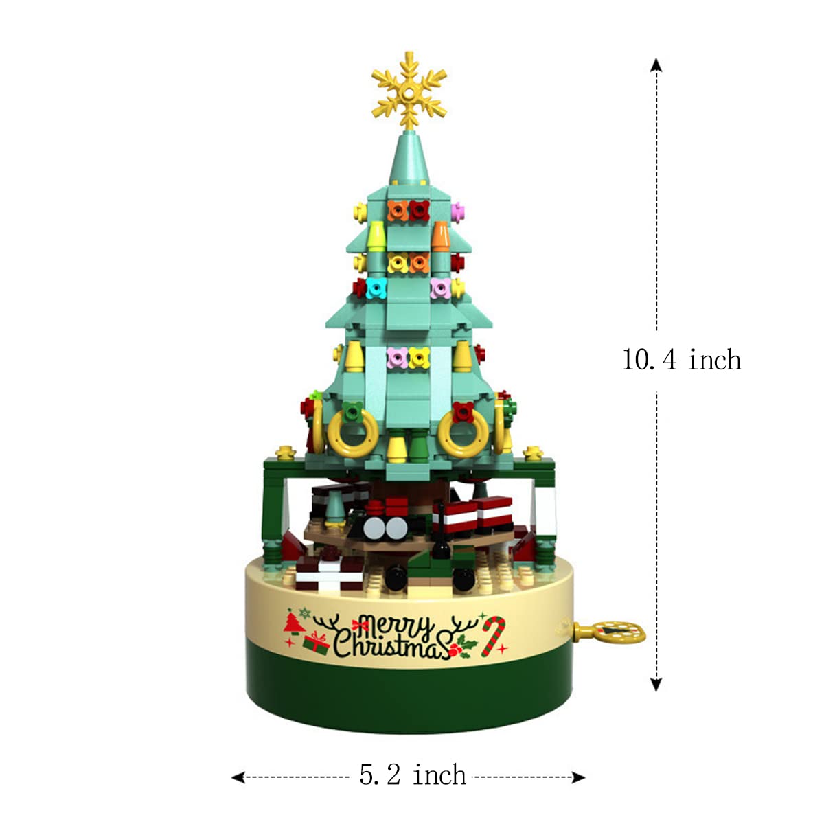 Christmas Tree Building DIY Building Block Music Box,Educational Learning Science Building,Creative Gifts for Holidays, Christmas, Thanksgiving, Easter. (Christmas tree music box, 360pcs)
