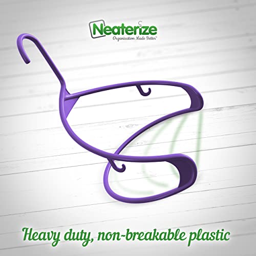 Plastic Clothes Hangers Heavy Duty - Durable Coat and Clothes Hangers - Lightweight Space Saving Laundry Hangers - Perfect Dorm Room Essentials for College Students Guys- 40 Pack Purple