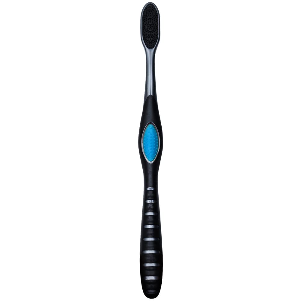 Colgate 360 Charcoal Infused Toothbrush, Floss-Tip Bristles, Soft (Colors Vary) - Pack of 3