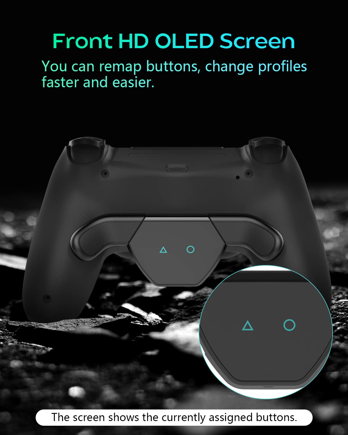 Controller Paddles, AOLION Back Button Attachment with 2 Replaceable Buttons and Front OLED Screen Strike Pack PS4, PS4 Controller Accessories