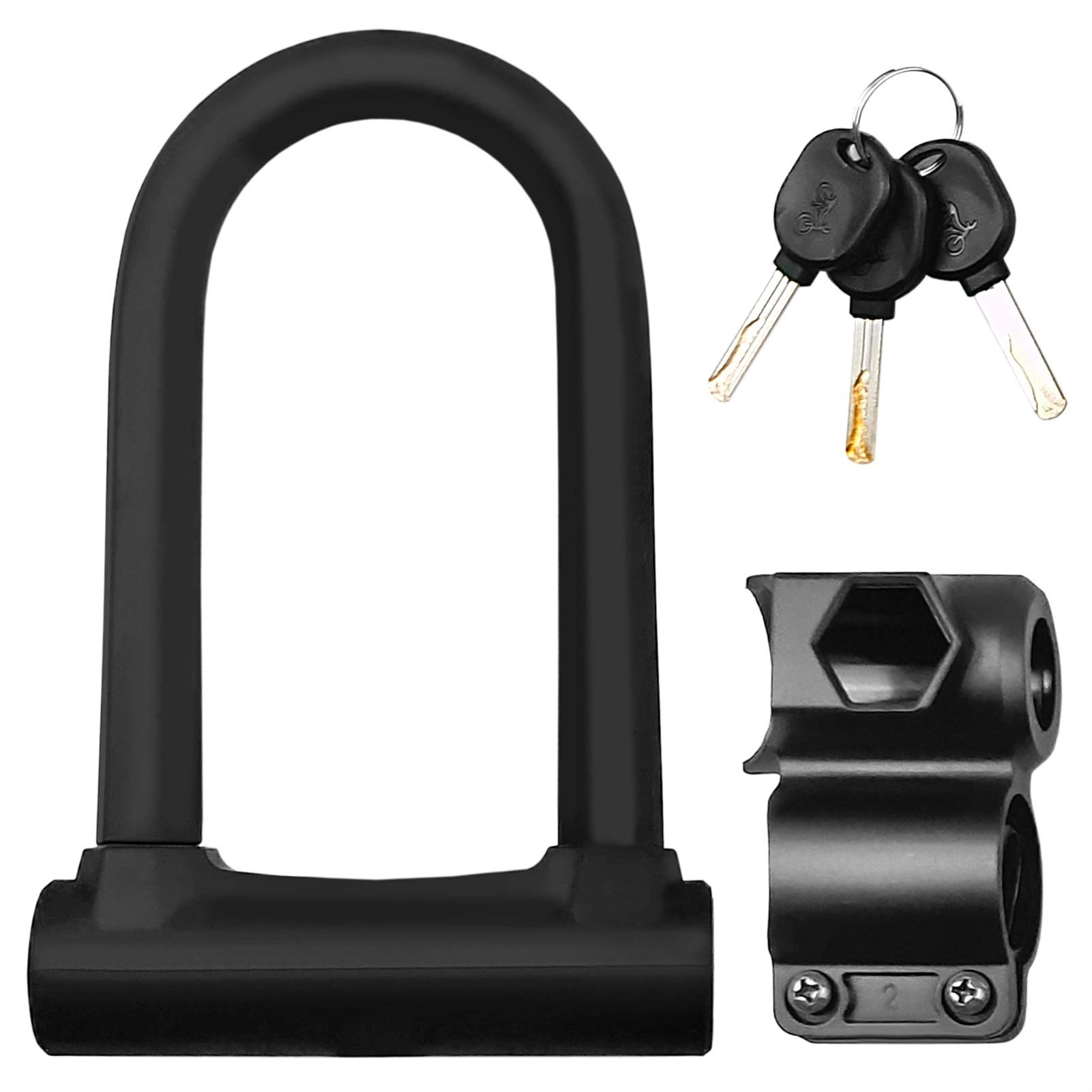 Bike U-Lock Bike Lock Heavy Duty Bicycle U Lock Secure Lock with Mounting Bracket Bicycle Cycling Locks U-Lock (Color : Lock Set)