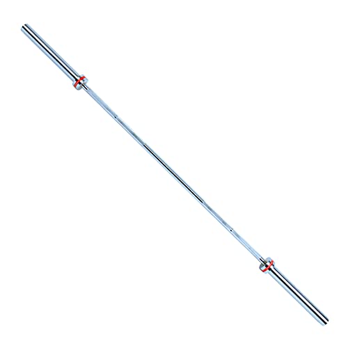 Sunny Health & Fitness 86" 1500 lbs Capacity Olympic Bar, Small with Shark Clamp Lock Collars for Olympic Barbells