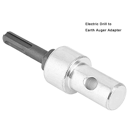 Earth Auger Adapter,Electric Drill to Ground Drill Conversion Head for Electric Drill to Earth Auger Connector Tool Round Shank 2 Pit 2 Slot