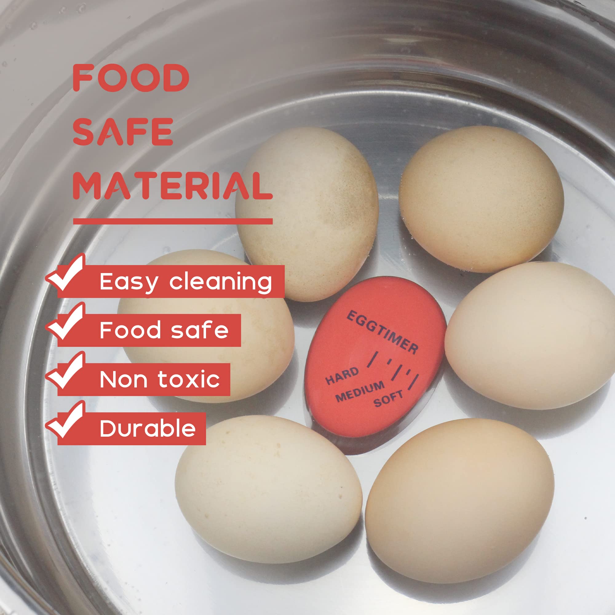 enter Egg Timer for Boiling Eggs,Kitchen Gadget, Color Changing Egg Timer Thermometer,Pack of 4