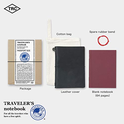 ミドリ(MIDORI) Traveler's Notebook, Passport Size, Black 15026006