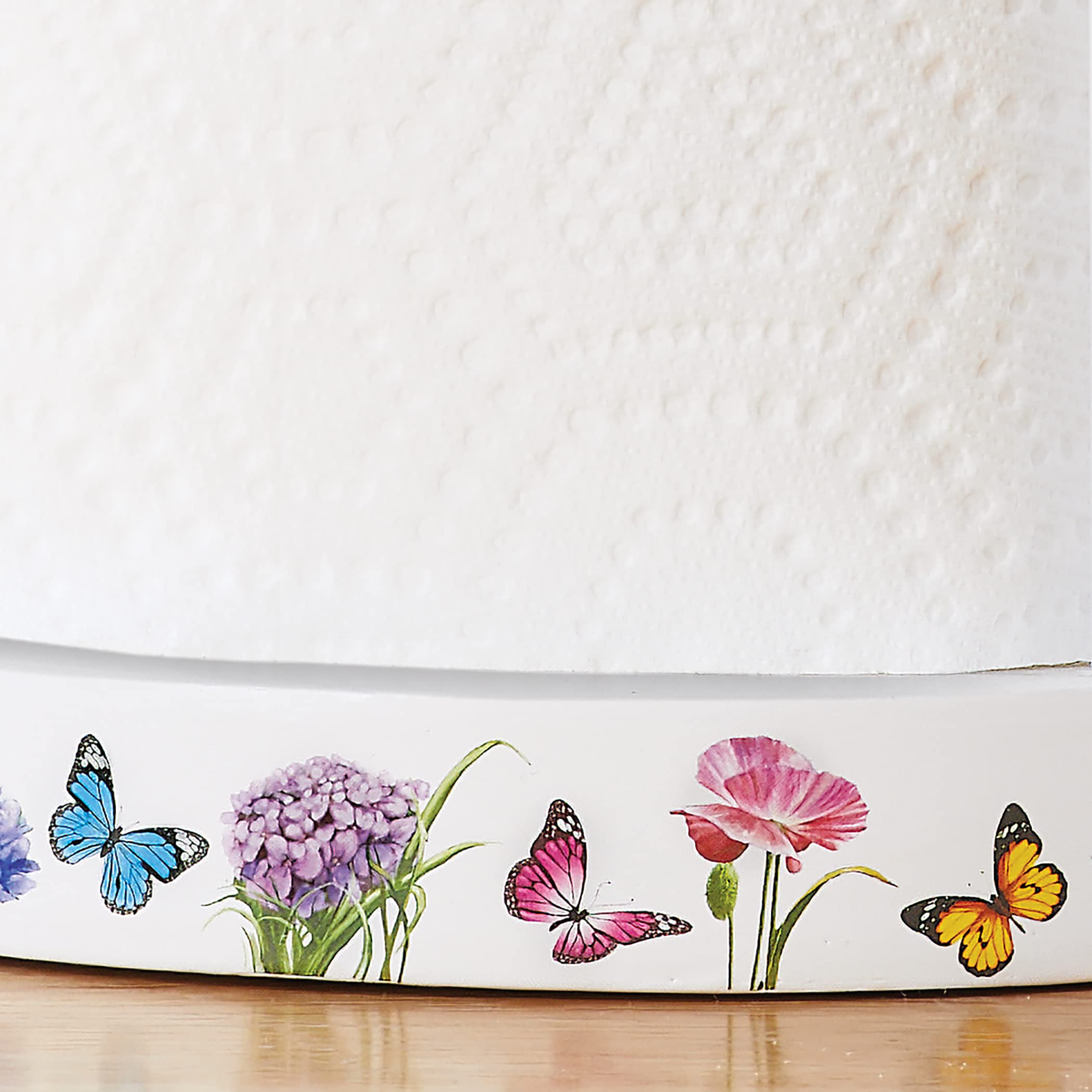 Collections Etc Hand-Painted Butterfly Paper Towel Holder