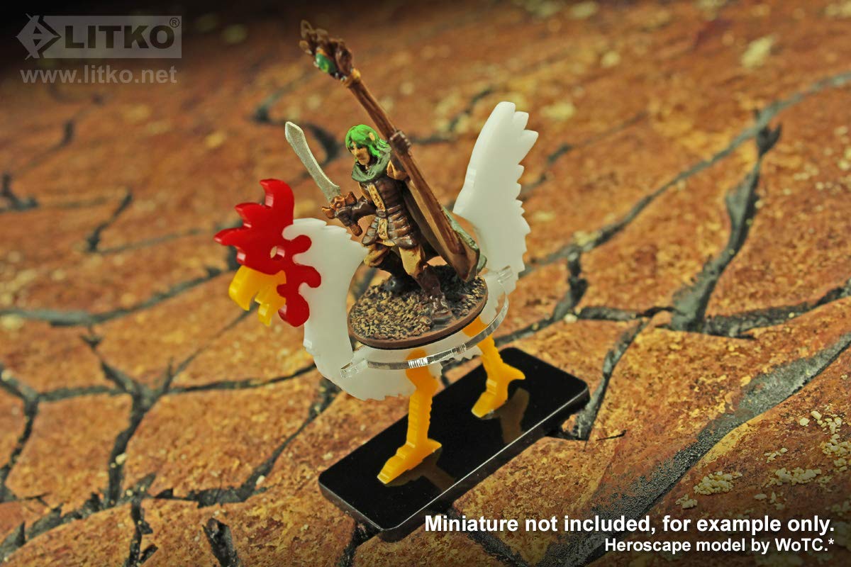 LITKO Character Mount | Giant Chicken | Rooster | Role-Playing Games |Compatible with Dungeons & Dragons and Pathfinder Games (25x50mm Base)