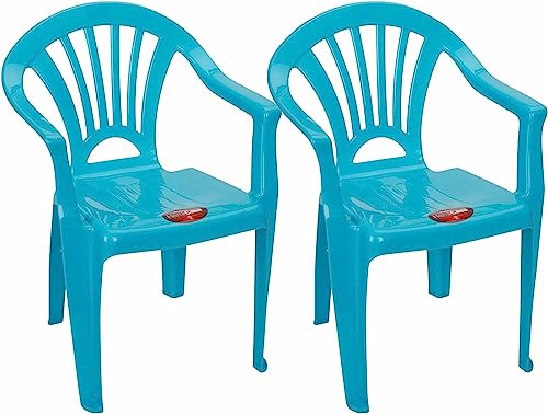 Plastic Toddler Chair, Durable and Lightweight Kids Chair, Indoor or Outdoor Use for Toddlers Boys Girls Aged 2+ (Blue, 2)