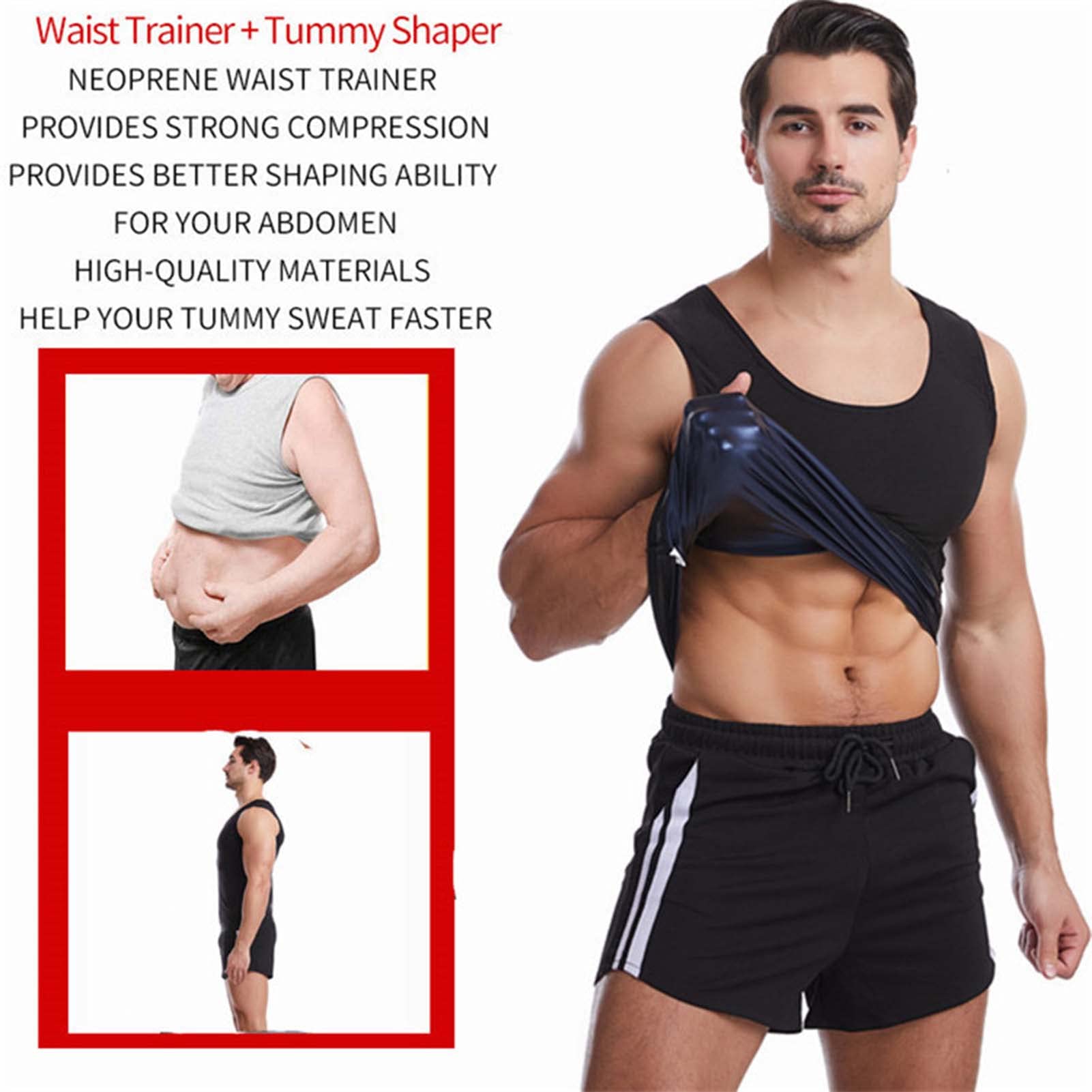 CGTFY Gynecomastia Compress Tank Top-Compression Tank Top Men Chest Compression Shirt Black