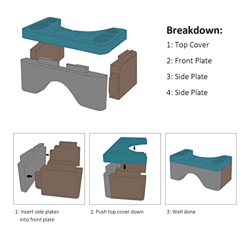 EASICOZI Potable Bathroom Squat Stool, Convertible Squatting Toilet Stool from 7” to 9” Height, Foldable Toilet Step Stool for Adult and Teens(Black)