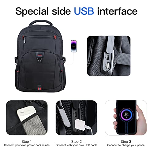 HZENPPOR Travel Backpack for Men, Large Backpack for Men, 50L Laptop Backpacks, Anti Theft XL Extra Big Mens Large Backpack 17.3 Inch Women Men Airline Approved College Bussiness BackPack