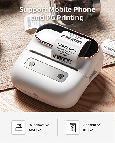 Phomemo M220 Label Maker, New Flagship 3.14 Inch Bluetooth Thermal Label Printer for Barcode, Address, Labeling, Mailing, File Folder Label, Easy to Use, Support with Phones&PC, with 3 Roll Label