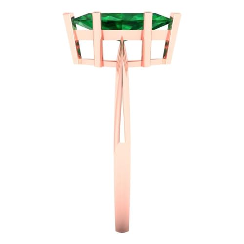 Clara Pucci 1.50 ct Marquise Cut Solitaire Simulated Emerald Engagement Wedding Bridal Promise Anniversary Ring 18K Rose Gold Size 10.5