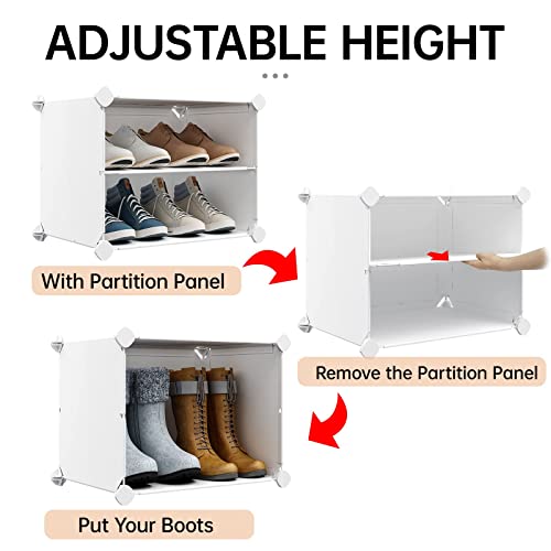 MAGINELS 72 Pair Shoe Rack Organizer Shoe Organizer Expandable Shoe Storage Cabinet Free Standing Stackable Space Saving Shoe Rack for Entryway, Hallway and Closet, White
