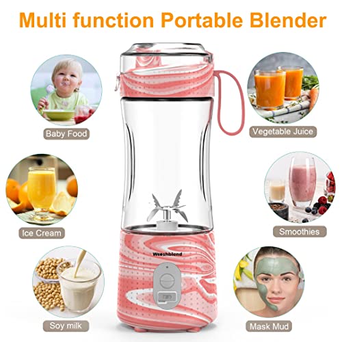 Wooshlend Portable Blender for Shakes and Smoothies with Snap-open BPA FREE silicon straw